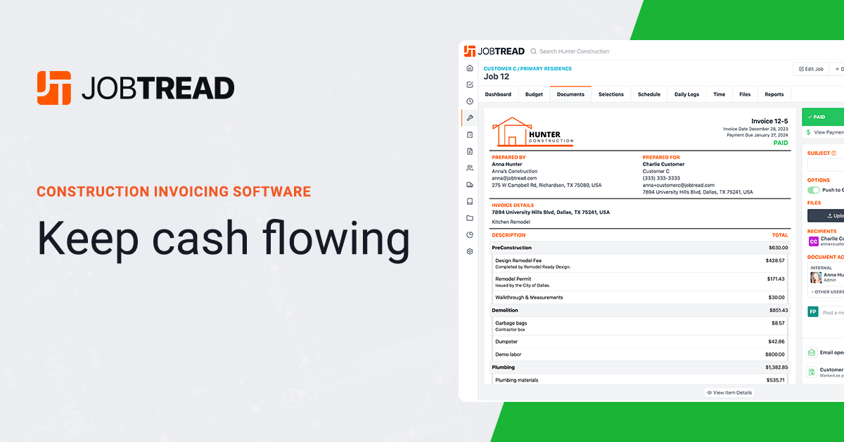 Construction Invoicing Software | JobTread