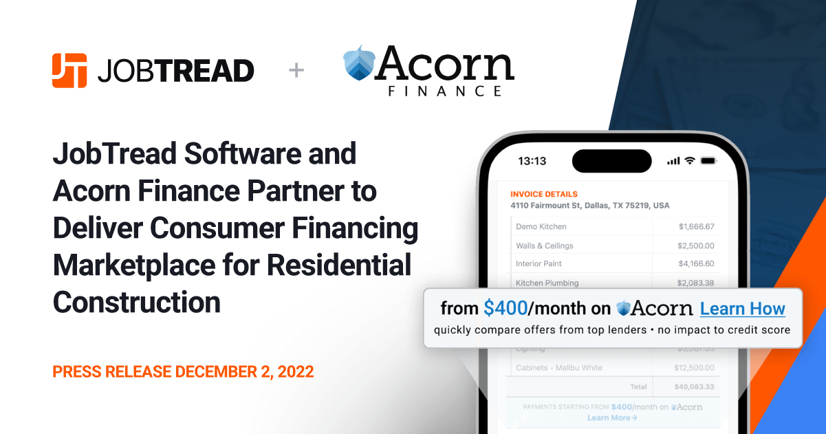 JobTread Software and Acorn Finance Partner to Deliver Consumer ...
