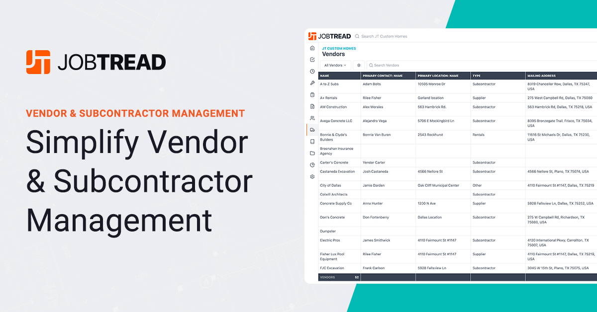 Vendor and Subcontractor Management | JobTread